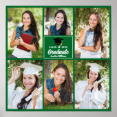 Green Graduate Photo Collage Graduation Square Poster | Zazzle