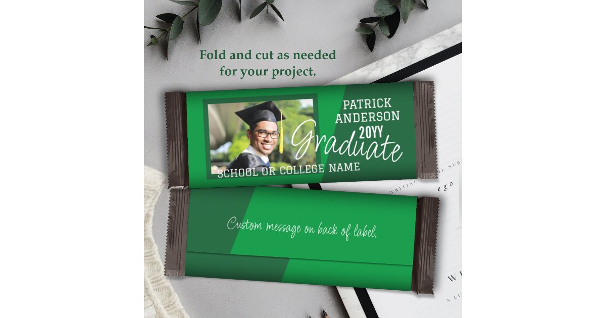 Green Graduation Candy Bar Bar Wrapper | Zazzle