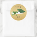 Green Graduation Cap and Diploma With Gold Classic Round Sticker | Zazzle