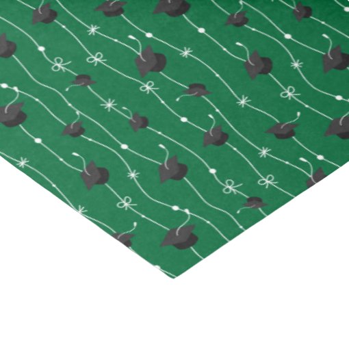 Green Graduation Caps and Ribbon Tissue Paper | Zazzle
