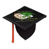 Green Graduation Football Personalized Graduation Cap Topper | Zazzle