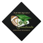 Green Graduation Football Personalized Graduation Cap Topper | Zazzle