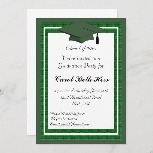 Green Graduation Party Invitation | Zazzle