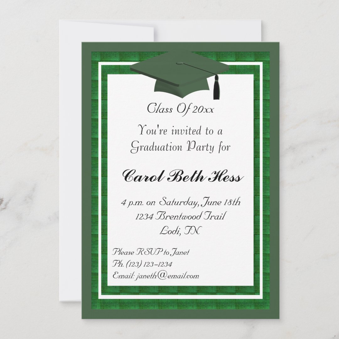 Green Graduation Party Invitation | Zazzle