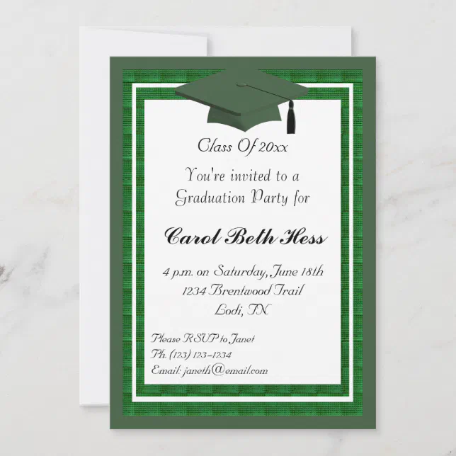 Green Graduation Party Invitation | Zazzle