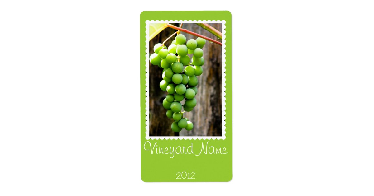 Green Grape Personalized Wine Label | Zazzle