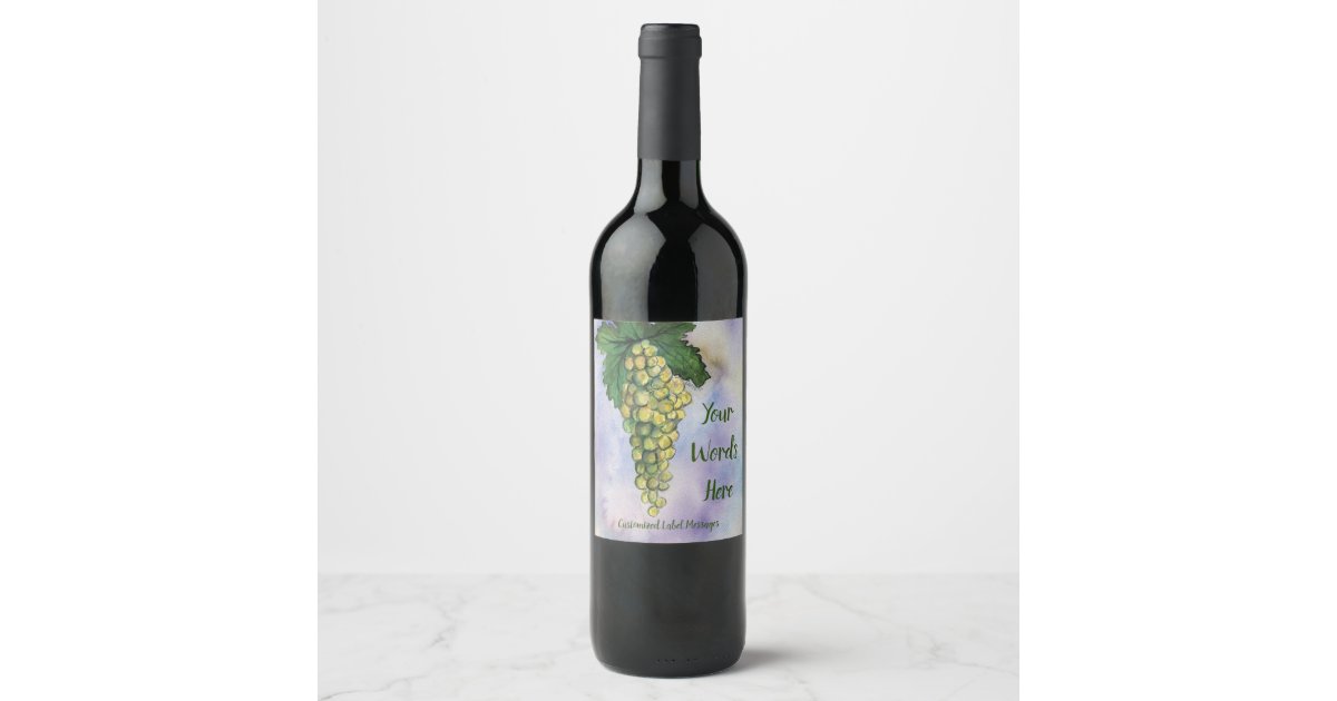 Green Grapes Art Custom White Wine Bottle Labels | Zazzle