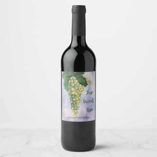 Green Grapes Art Custom White Wine Bottle Labels | Zazzle