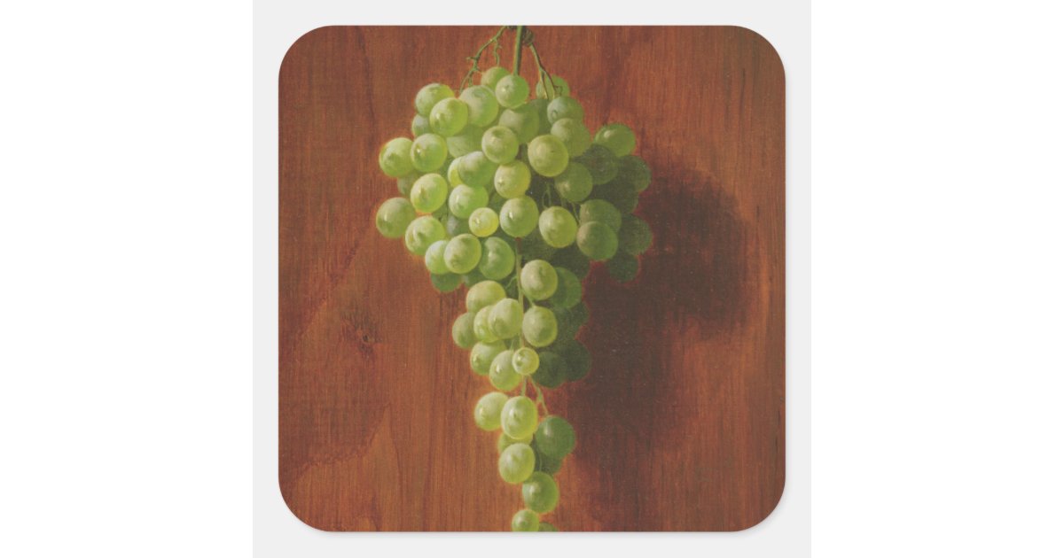 Green Grapes Square Sticker | Zazzle
