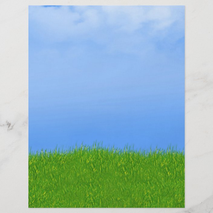 Green Grass & Blue Sky Background Flyer | Zazzle.com