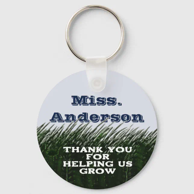 Green Grass Elementary School Teacher Appreciation Keychain | Zazzle