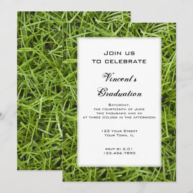 Green Grass Graduation Party Invitation | Zazzle