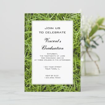 Green Grass Graduation Party Invitation | Zazzle