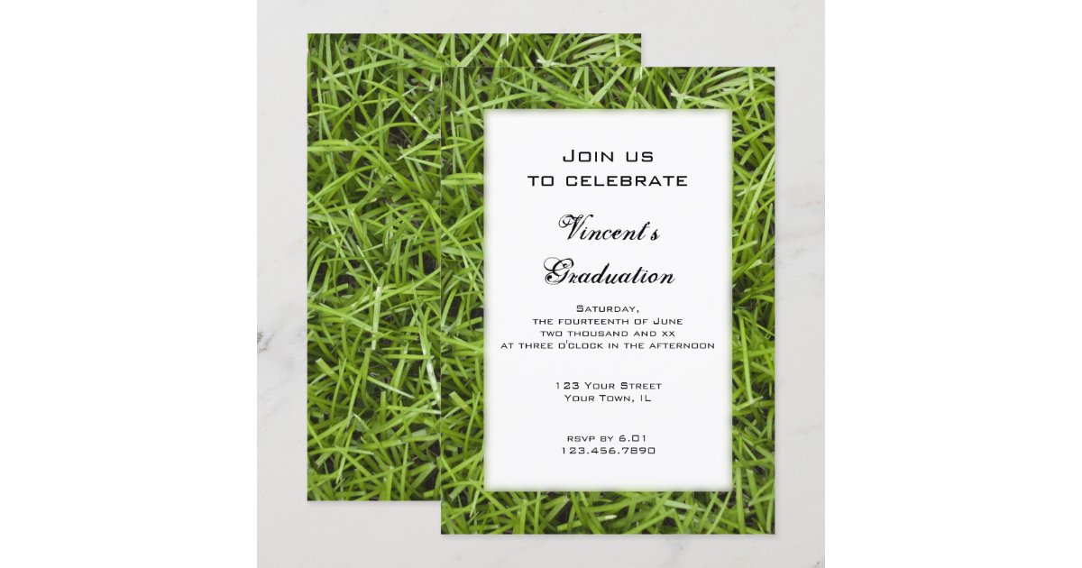 Green Grass Graduation Party Invitation | Zazzle