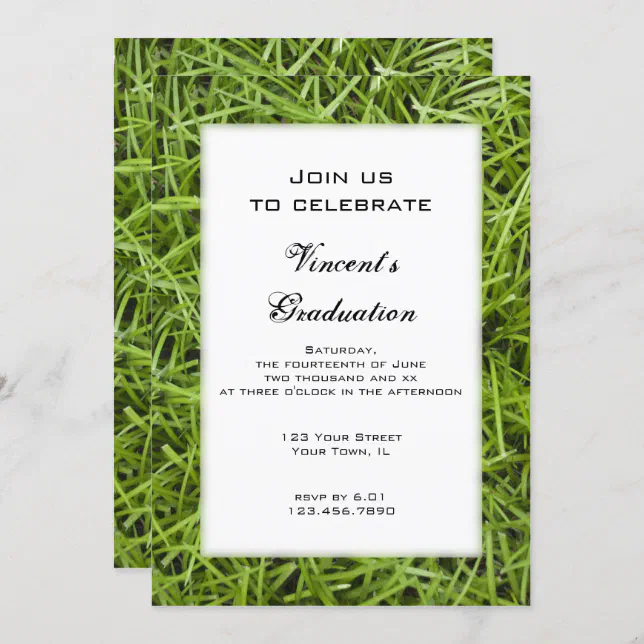 Green Grass Graduation Party Invitation | Zazzle