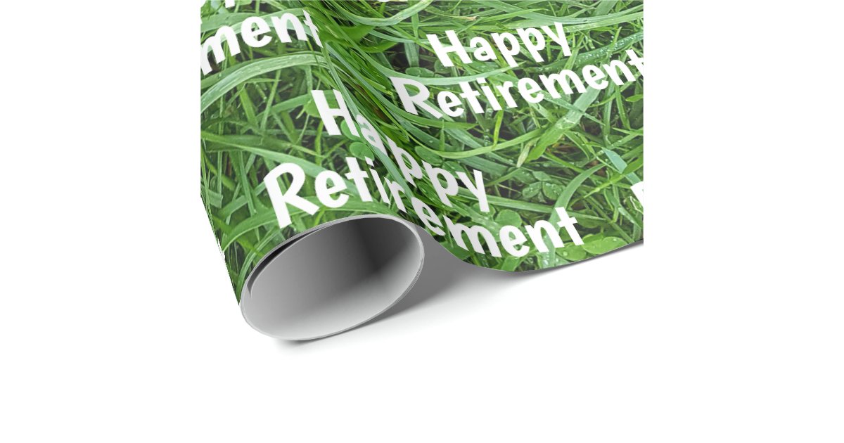 Green Grass Retirement Wrapping Paper | Zazzle
