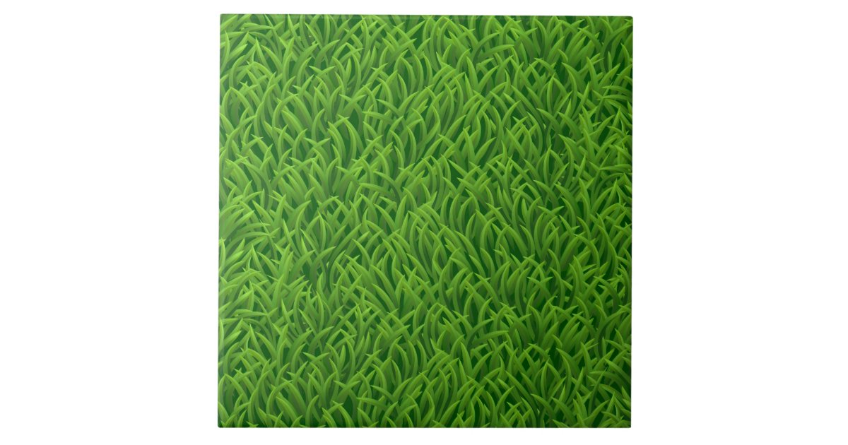 Green grass texture ceramic tile | Zazzle