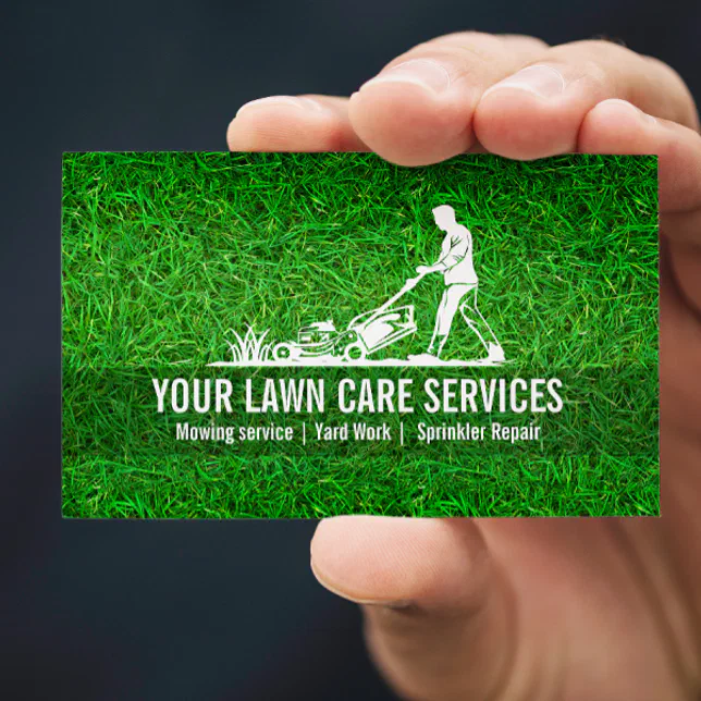 Green Grass Yard Lawn Care Mowing Landscaping Business Card | Zazzle