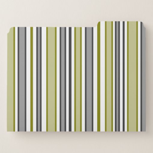 Green, Gray, Black, and White Stripes File Folder | Zazzle
