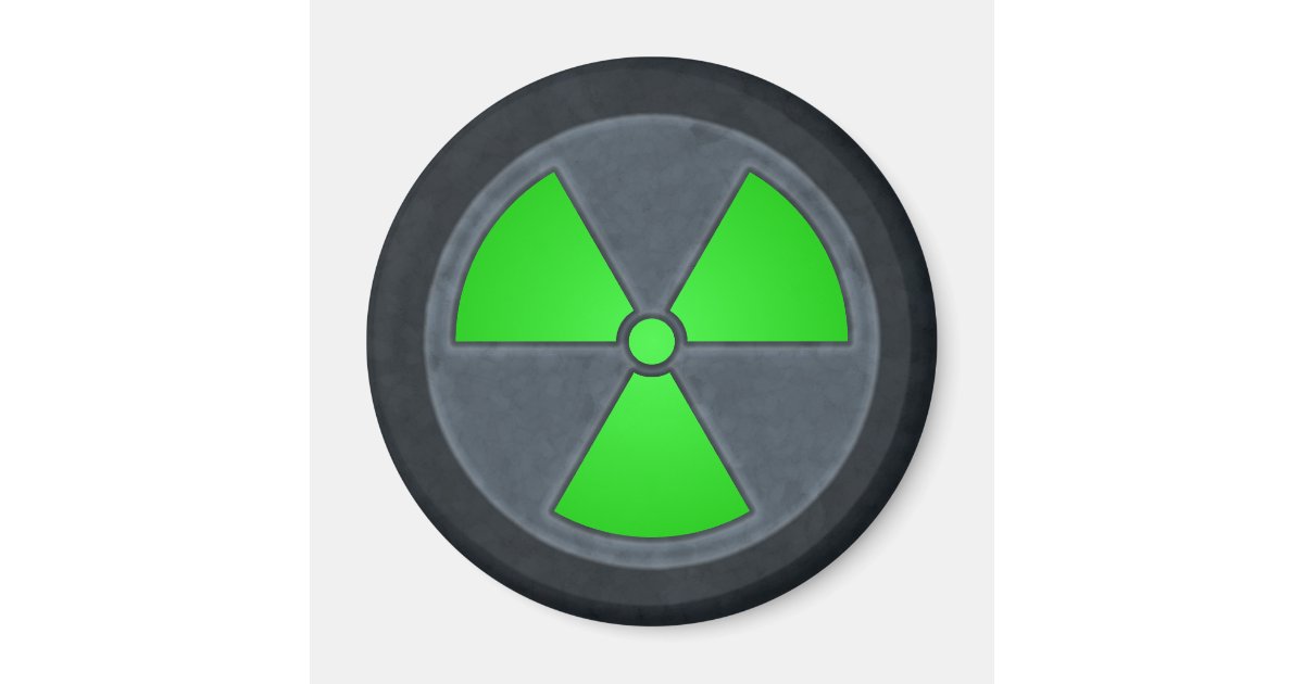 Green & Gray Radiation Symbol Magnet | Zazzle