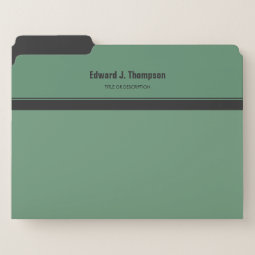 Green Gray Simple Border File Folder | Zazzle