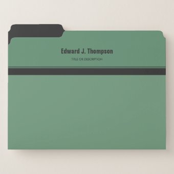 Green Gray Simple Border File Folder | Zazzle