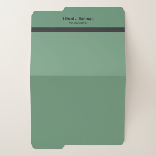 Green Gray Simple Border File Folder | Zazzle