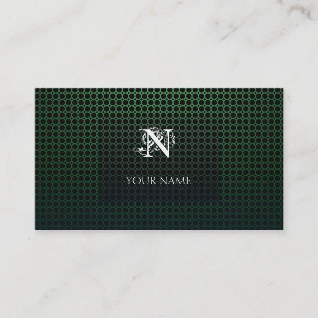 Green Grid Business Card | Zazzle