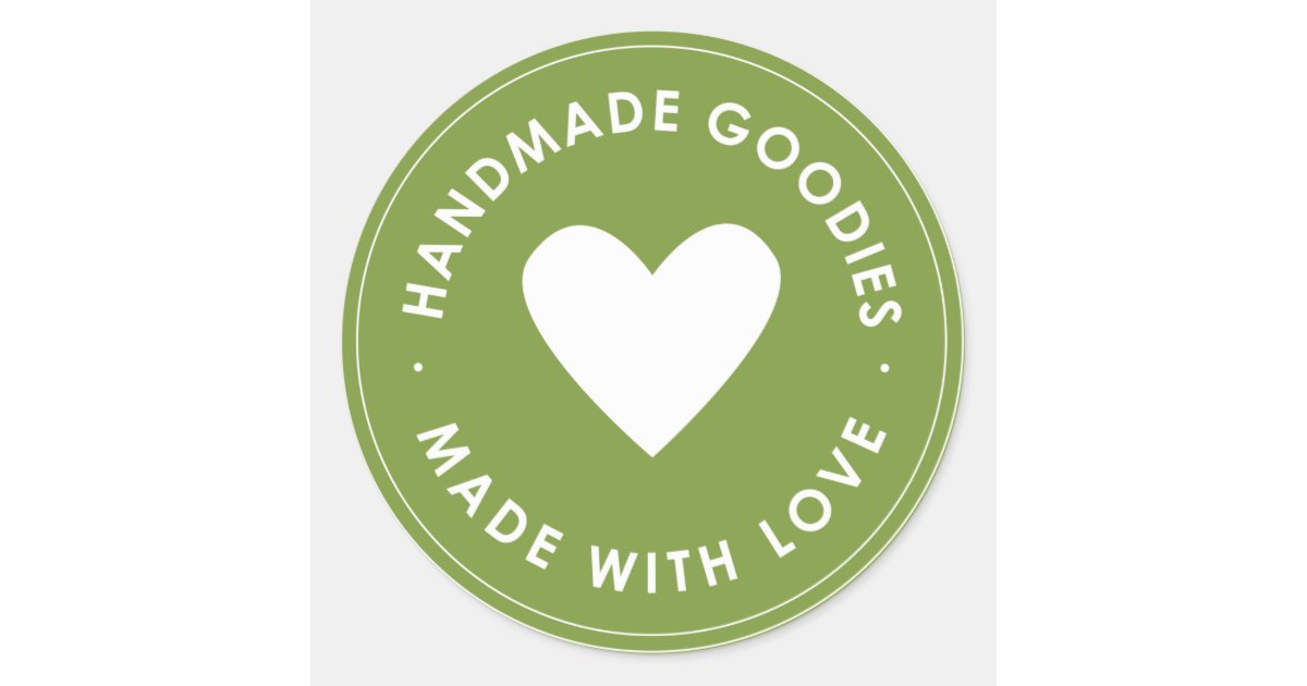 Green Handmade Goodies Sticker | Zazzle