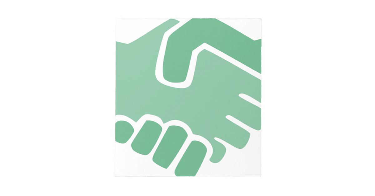 Green Handshake Notepad | Zazzle.com