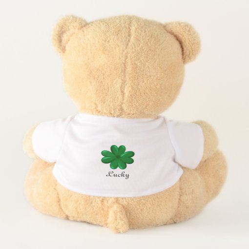 Green Happy Heart Leaf Teddy Bear | Zazzle