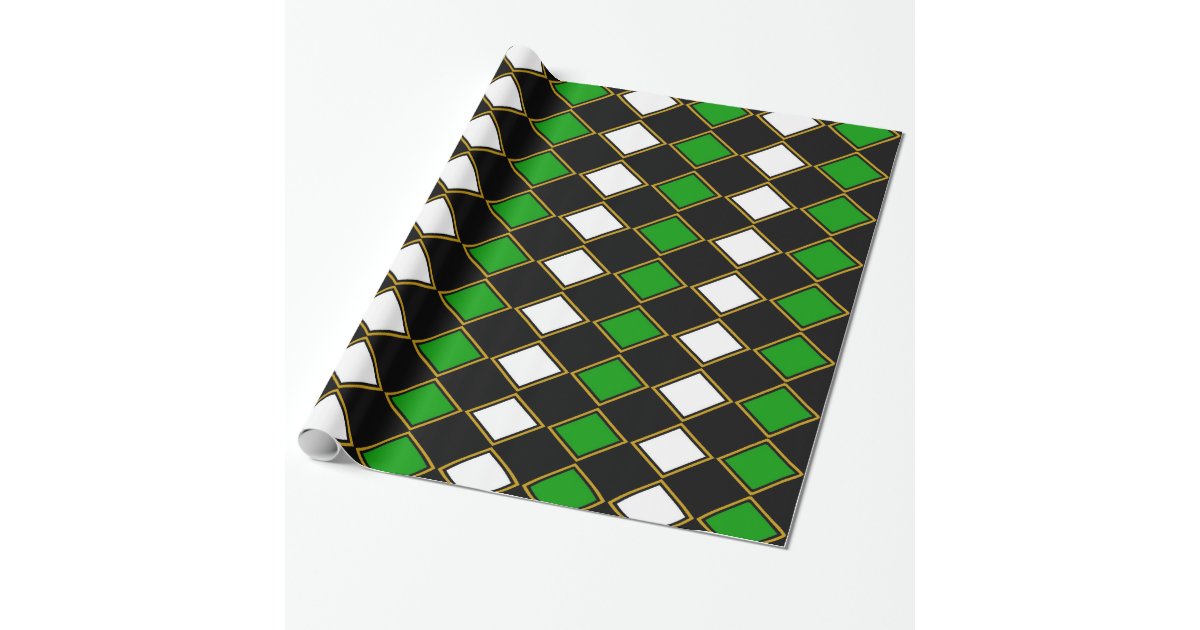 Green Harlequin Wrapping Paper | Zazzle