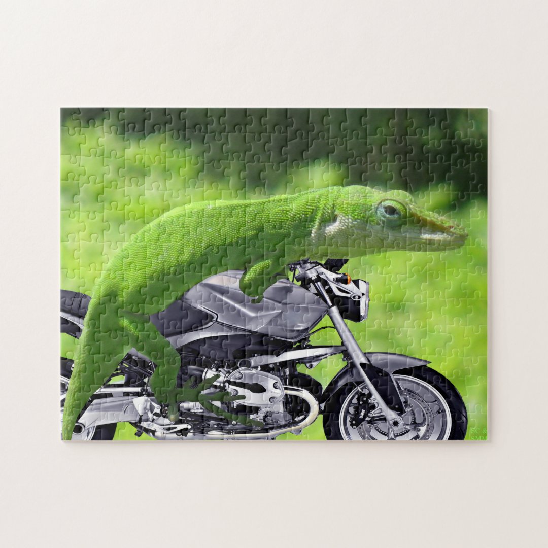 Green Hawaiian Gecko Rider Puzzle | Zazzle