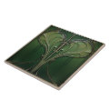 Green Heart Backsplash Repro Art Nouveau Ceramic Tile | Zazzle