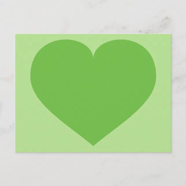 Green Heart Postcard | Zazzle