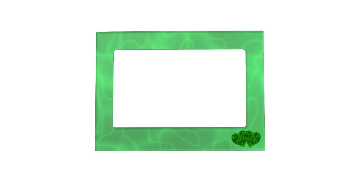 Green Heart with Shamrocks Magnetic Photo Frame | Zazzle