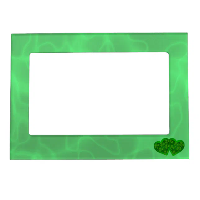 Green Heart with Shamrocks Magnetic Photo Frame | Zazzle