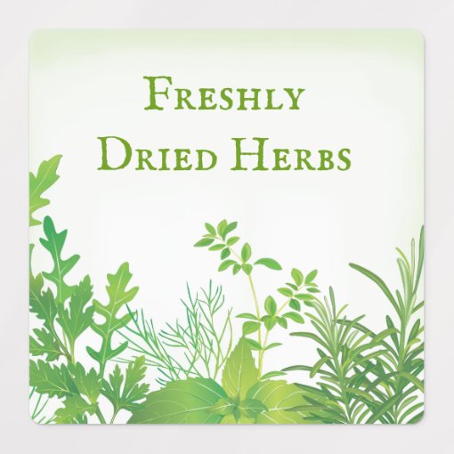 Green Herbs Design Labels | Zazzle
