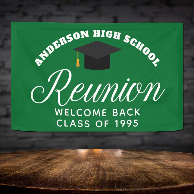 Green High School Reunion Custom Welcome Banner | Zazzle