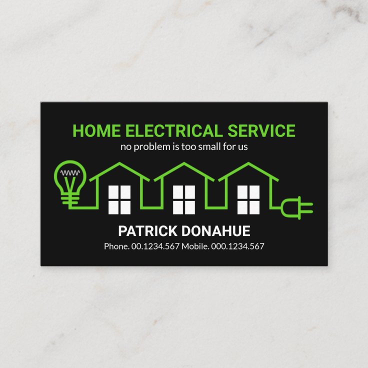 Green Home Electrical Wiring Circuit Electrician Business Card | Zazzle