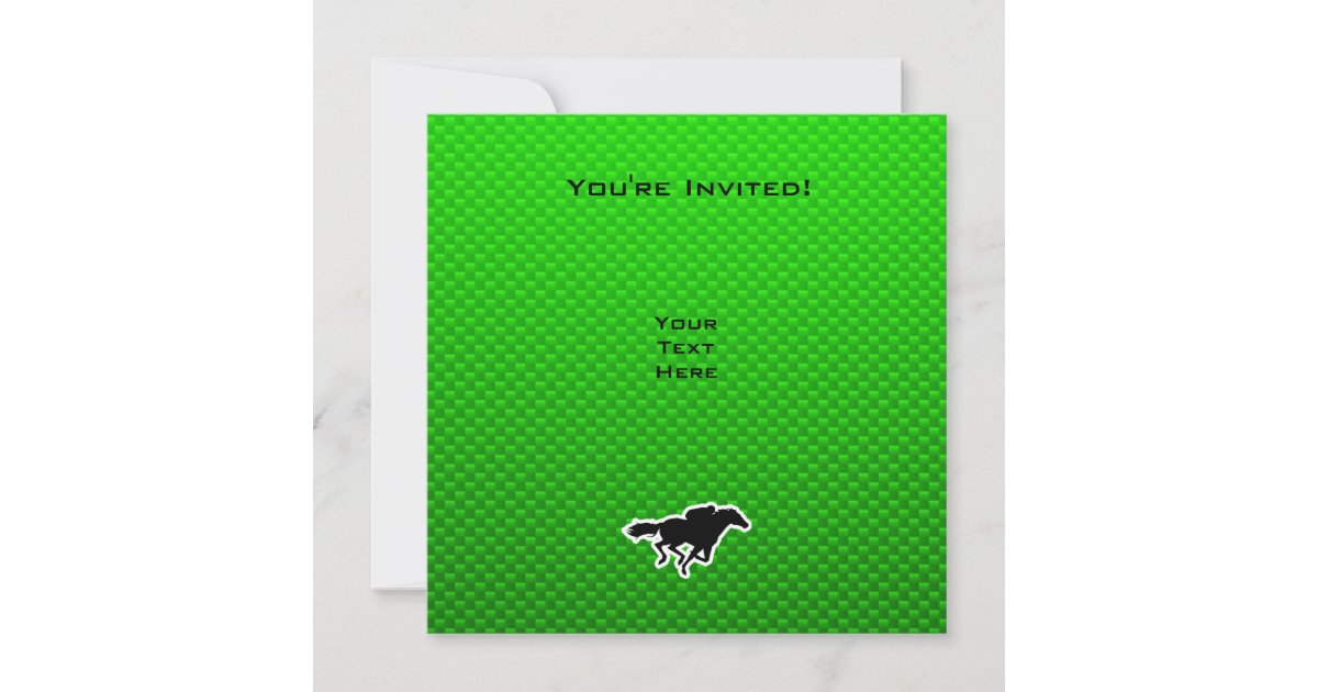 Green Horse Racing Invitation | Zazzle