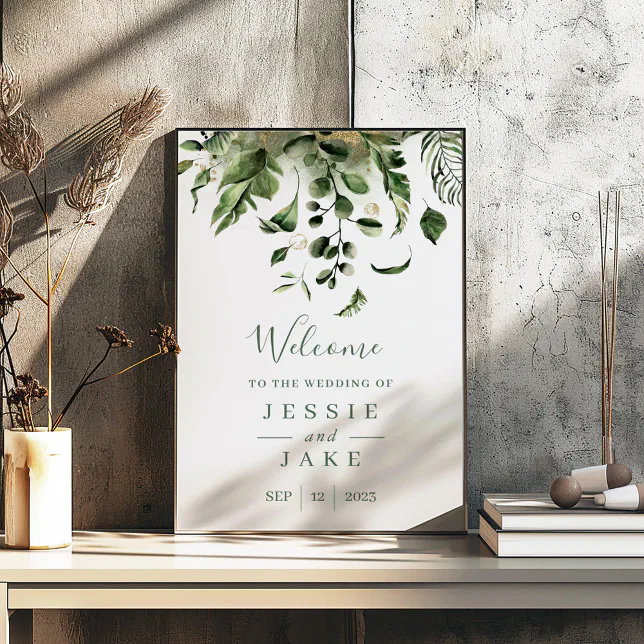Green house plant wedding welcome sign | Zazzle