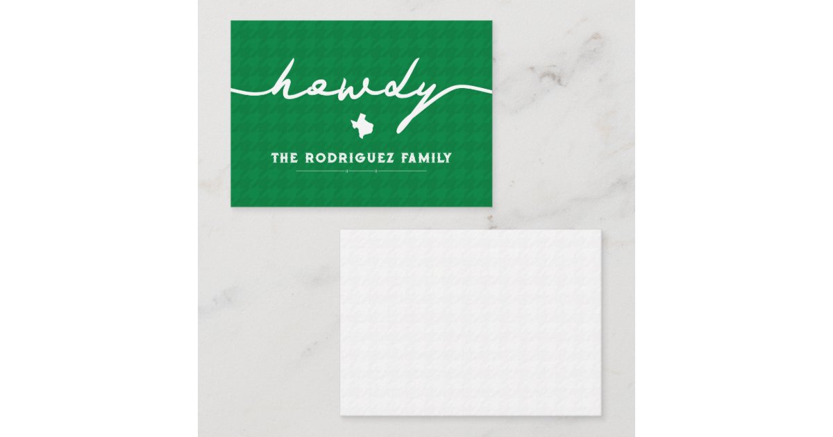 Green Howdy Houndstooth Texas Note Card | Zazzle