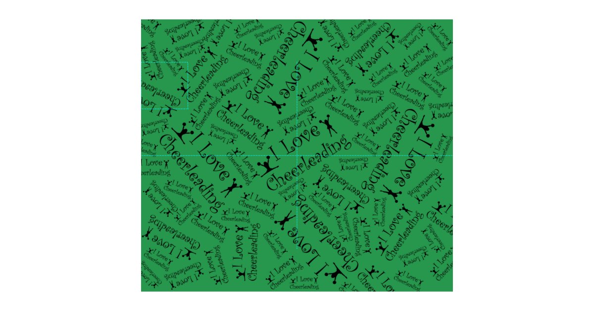 Green I love cheerleading Fabric | Zazzle