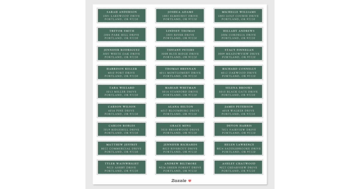Green | Individual Guest Address Labels | Zazzle