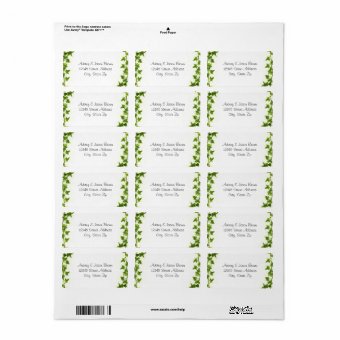Green Ivy - Address Labels | Zazzle