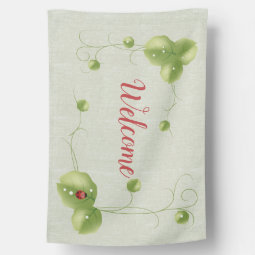 Green Ivy Welcome House Flag | Zazzle