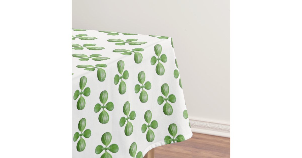 Green Jade Tree Leaves on White Tablecloth | Zazzle
