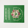 Green JESUS IS THE REASON Christmas Tapestry | Zazzle