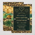 Green Jungle Safari Glitter Agate Wedding Invitation | Zazzle
